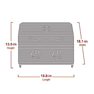 Portable Propane Gas Grill 2-Burner Tabletop Clearview Monument Grills with cover