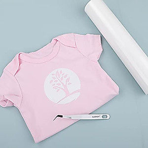 CAREGY HTV 12" x 25ft Roll - Iron On Heat Transfer Vinyl (White)