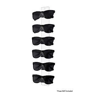 Marketing Holders Sunglasses Holder 6 Pair Wall Mount with Hardware Department Stores Malls Shopping Centers Convenient Clear Acrylic Organizer