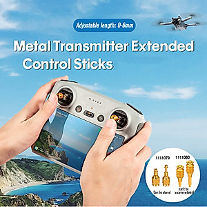 Joystick Replacement, Controller Joysticks Rod Compatible for DJI Mini 3 PRO Remote Control Thumb Rocker Sticks for Drone Remote Controller Aluminum Alloy (1111080)