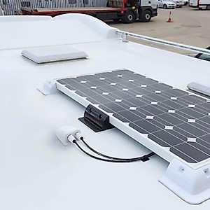 NuEnergy The Original Solar Double Cable Gland Waterproof Box Solar Panel Mounting Kit 2-6mm RV Solar Accessories Entry Cable Glands For Camper, Roof, Van, Boat, Vehicle, Campervan, House Solar System