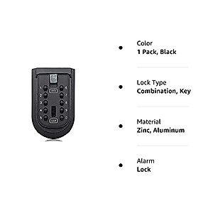 imurz Key Lock Box for Outside,Combination Lockbox for House Keys with Code,Hide a Key Outdoor Waterproof,Key Safe Wall Mounted for Home, Office, Garage,Apartment,Store,Spare Key Storage (Grey)