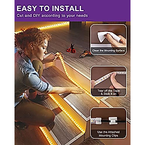 Outdoor LED Strip Lights Waterproof 3000K, 16.4ft IP67 High Density LED Tape Light, 600 LEDs/Reel, 252~300LM/ft, UL-Listed, 12V Dimmable Rope Lights for Home, Balcony, Roof, Backyard, Patio, Garden