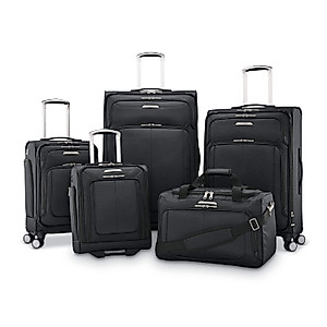 Samsonite Solyte DLX Softside Expandable Luggage with Spinner Wheels, Midnight Black, Carry-On 20-Inch