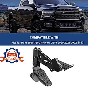 Rear Bed Step Compatible with Dodge Ram 2500 3500# 2019 2020 2021 2022 2023 Retractable Bumper Tailgate Step 82215842AH 82215842AD 82215842AE 82215842AC