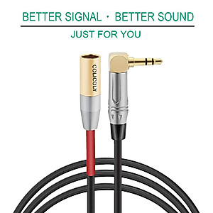 COLICOLY 3.5mm (1/8 inch) Mini Jack Stereo to 3 Pin Mini XLR Mic Instrument Cable - 3ft