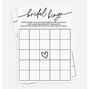 All Ewired Up 50 Bridal Bingo Cards (50-Cards) Gift Wedding Shower Engagement Game Activity, Bachelorette, Rehearsal Dinner, Minimalist