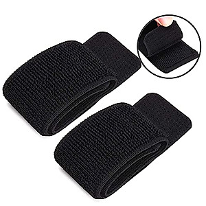 TOBWOLF 4PCS Soccer Shin Guard Strap, Anti Slip Sports Football Legging Shin Fixed Straps, Black & White Ankle Guards for Kicking Ball, Running, Cycling