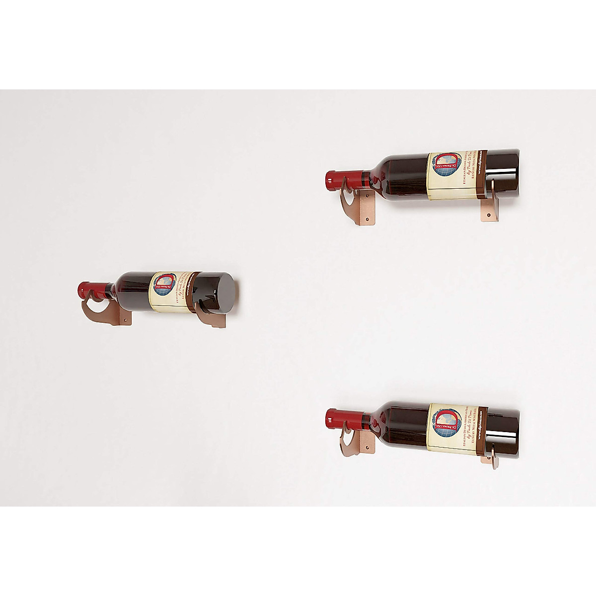 di prima usa Wine Rack Wall Mounted for Wine Bottles - Luxury Metal Wine Rack Mount - Long-Lasting Hanging Wine Rack for Wall Mount, Cellar, Kitchen, Living Room - Double Depth Row – 16 Bottles