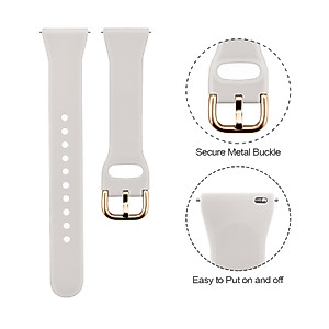 3 Pack Slim Sport Bands for Samsung Galaxy Watch Active 2 40mm 44mm, Soft Liquid Silicone Waterproof Straps for Replacement for Galaxy Watch Active Wristbands Women Men (PinkSand/Starlight/SageGreen)