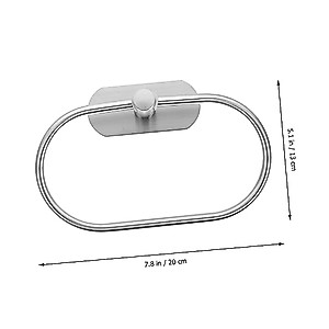 DOITOOL Towel Ring Hand Towel Adhesive Shelf Hook Vintage Towel Hanger Rod Sink Mount Dish Dryer Stand Black Hanger Bathroom Towel Hanger Towel Holder Single Shot Counter Stainless Steel