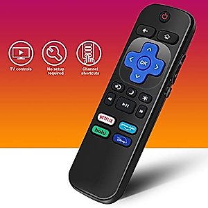 2 PCS Replaced Remote Control for Roku TV,Compatible for TCL Roku/Hisense Roku/Sharp Roku/Onn Roku/Insignia Roku ect,with Netflix Disney+/Hulu/Prime Video Buttons【Not for Roku Stick and Box】