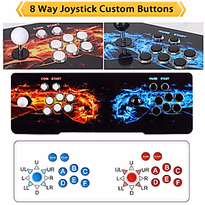 TOJASDN 10000 Games in 1 Pandora Box Arcade Game Console ， Box 3D Double Stick，WiFi Function to Add More Games，Retro Game Machine for PC & Projector & TV，1920x1080P,Favorite List,4 Players Online Game