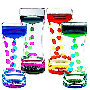 OCTTN Liquid Motion Timer Bubbler Desktop Toy, 4 Pack Bubble Timer Sensory Toy for Adults, Fidget Toy, Stress Relief and Anxiety Relief, Relaxing, Autism, ADHD Toys