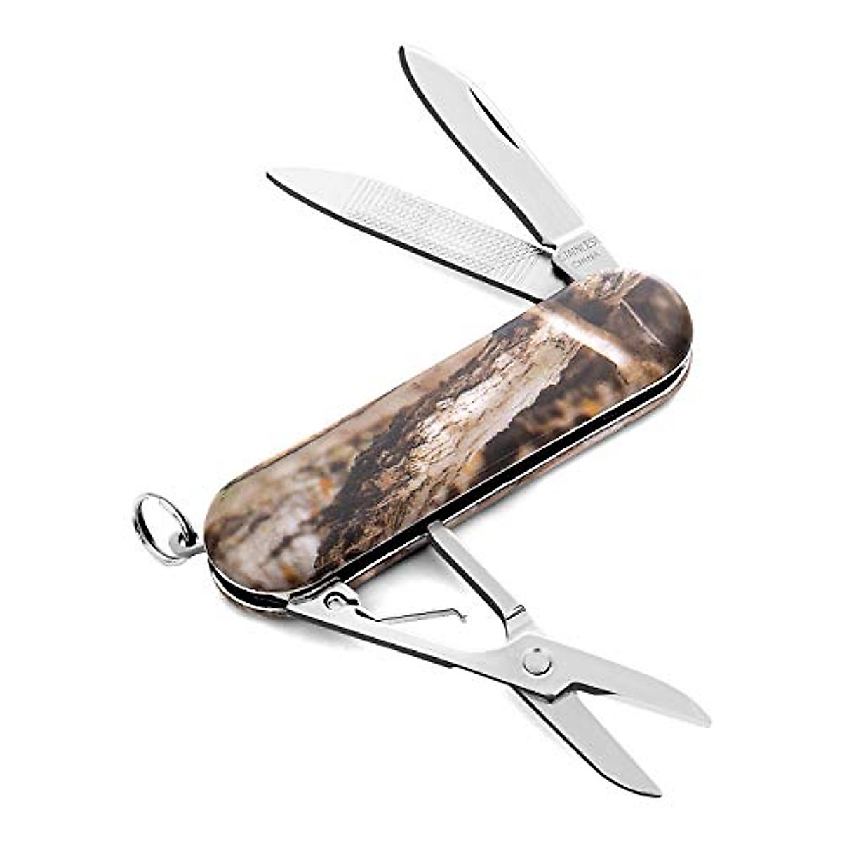 MAXAM Multi-Function Army Knife - Camo Mini Multi-Tool, Pocket Knife with Scissors