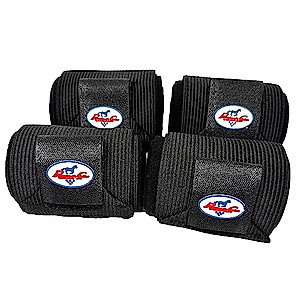Professionals Choice Equine Combo Bandage Wraps Value Pack, Set of 4 (Universal Size, Black)