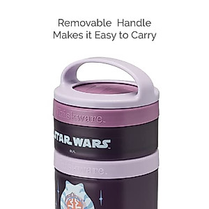 Whiskware Star Wars Stackable Snack Containers for Kids and Toddlers, 3 Stackable Snack Cups for School or Travel, Ashoka and R2D2
