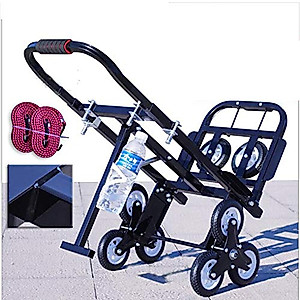 INTSUPERMAI Foldable Portable Stair Climbing Hand Truck Luggage Cart Climbing Dolly,Rubber Mute Wheel,Adjustable Handle Length 420LBS Capacity Handcart Luggage Cart