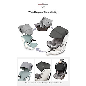 Manito Sun Shade Extender/Auxiliary Canopy for Car Seat (Black Grey)