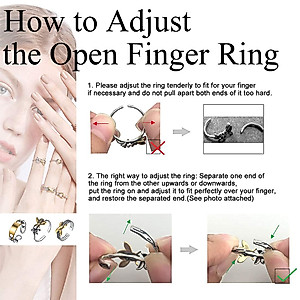 Retro 925 Sterling Silver Cute Bee & Flower Knuckle Ring Oxidized Ring Open Adjustable Thumb Rings for Women