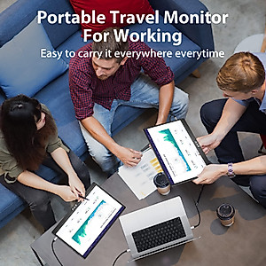 KYY 15.6'' Portable Monitor Bundle [K3-1 Black & K3-2 Black] 1080P FHD USB-C Laptop Monitor HDMI Computer Display HDR IPS Gaming Monitor w/Smart Cover & Dual Speakers, for Laptop PC Phone PS4 Xbox Swi