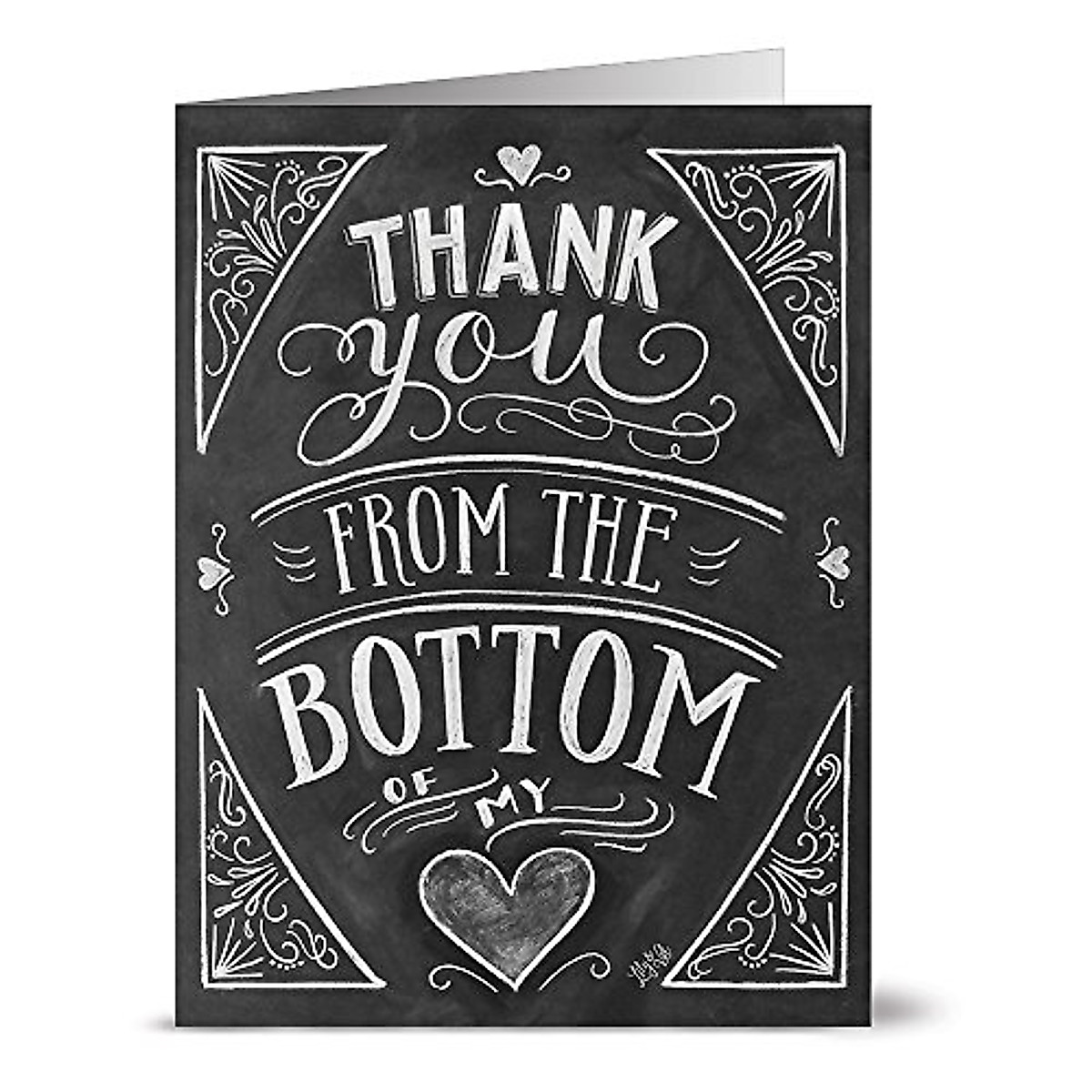 Note Card Cafe Thank You Cards with Kraft Envelopes | 36 Pack | Rustic Chalkboard Thank You | Blank Inside, Glossy Finish | for Greeting Cards, Occasions, Birthdays, Gifts