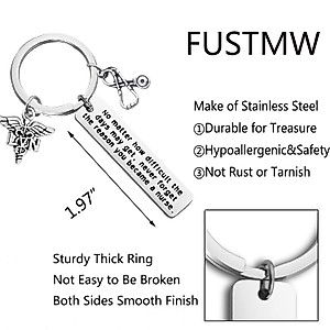 FUSTMW LVN Licensed Vocational Nurse Gifts Medical Caduceus LVN Keychain Stethoscope Charm LVN Jewelry Gift Medical Students Gift Nurse Graduation Gift (silver)
