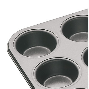 Masterclass Heavy Duty 12 Hole Cupcake Baking Tray Tin Pan with Double Layer Non-Stick Coating | Ideal for Baking Buns, Cupcakes, Yorkshire Puddings and Muffins