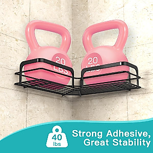 WishJazz Corner Shower Caddy, 6-Pack Adhesive Shower Organizer with Toothbrush Holder, Rustproof Stainless Steel Shower Shelf for Bathroom Storage&Home Decor&Kitchen, Shower Rack for Inside Shower