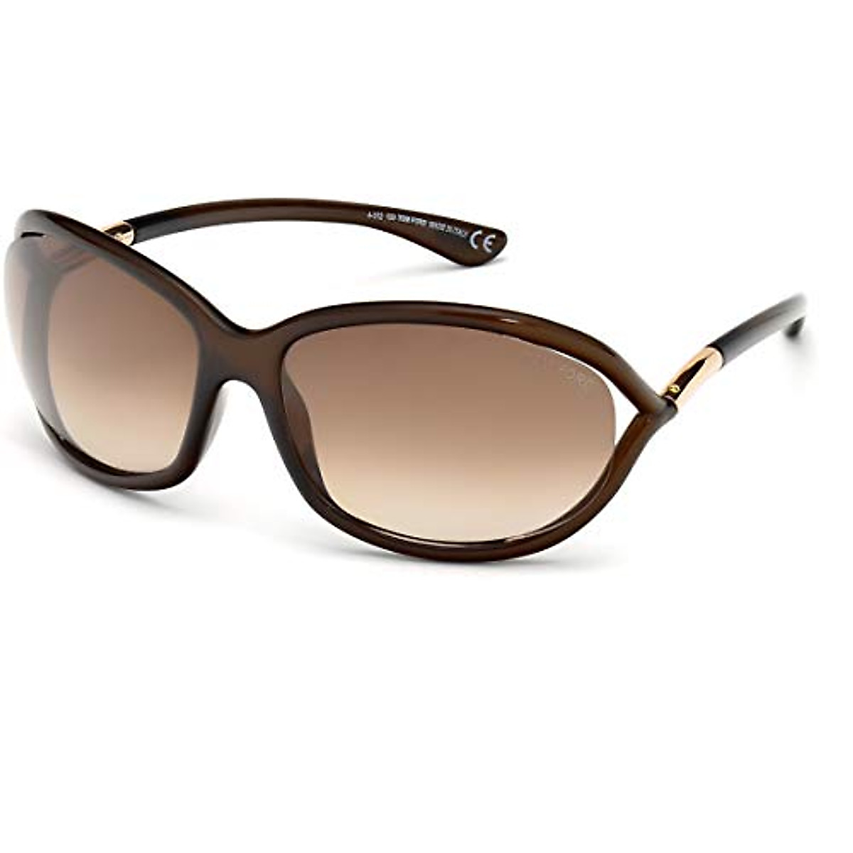 Tom Ford FT0008 Jennifer 692 61MM Shiny Dark Brown/Gradient Brown Geometric Sunglasses for Women + BUNDLE with Designer iWear Complimentary Care Kit