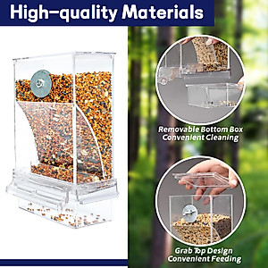 VERTUPET No Mess Bird Feeders and 3PCS Bird Food Stainless Steel Holders, Anti Spill Bird Feeder Parrot Automatic Feeder Hanging Vegetable Stick Skewer for Budgies Canary Cockatiel Finch