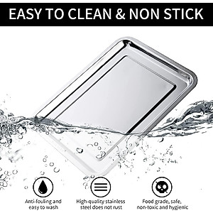 Ponliumer Stainless Steel Baking Tray Pan Compatible with Cuisinart Toaster Oven Tray,Suitable for Cuisinart Air Fryer TOA-060 and TOA-065.…