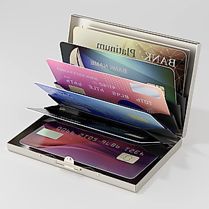 howfateam Credit Card Holder，Slim Card Holder Wallet，RFID protective Metal Card Holders, Credit Cards Card Organizer for Women Men,Black Flower