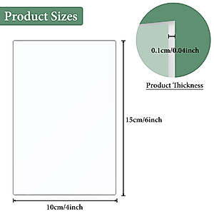 Duufin 15 Pack Clear Plexiglass Sheets 4" x 6" Clear Acrylic Sheets 0.04" Thick Extruded Plexiglass Panels Transparent Plastic Sheet for Picture Frame Glass Replacement, Projects Display, Painting