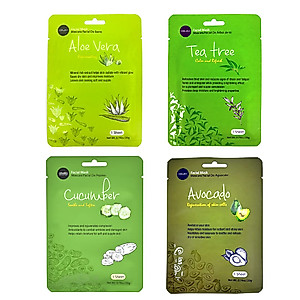 Celavi Essence Facial Sheet Face Mask Variety Set (17-Packs) Classic Korean Skincare