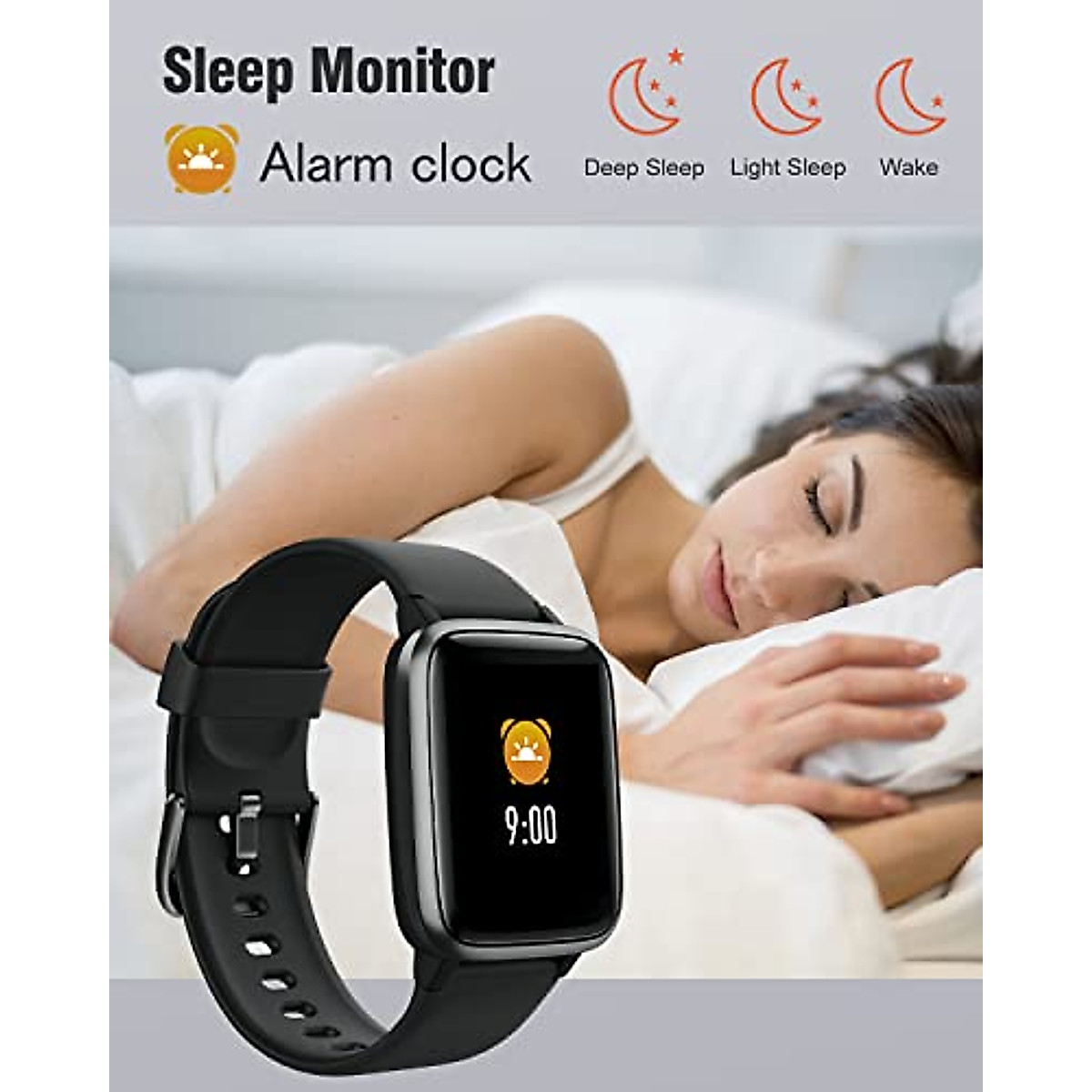 ASIAMENG Smart Watch for iOS and Android Phones IP68 Waterproof, Fitness Tracker Watch with Heart Rate/Sleep Monitor Steps Tracker Calories Counter Smartwatch for Men Women