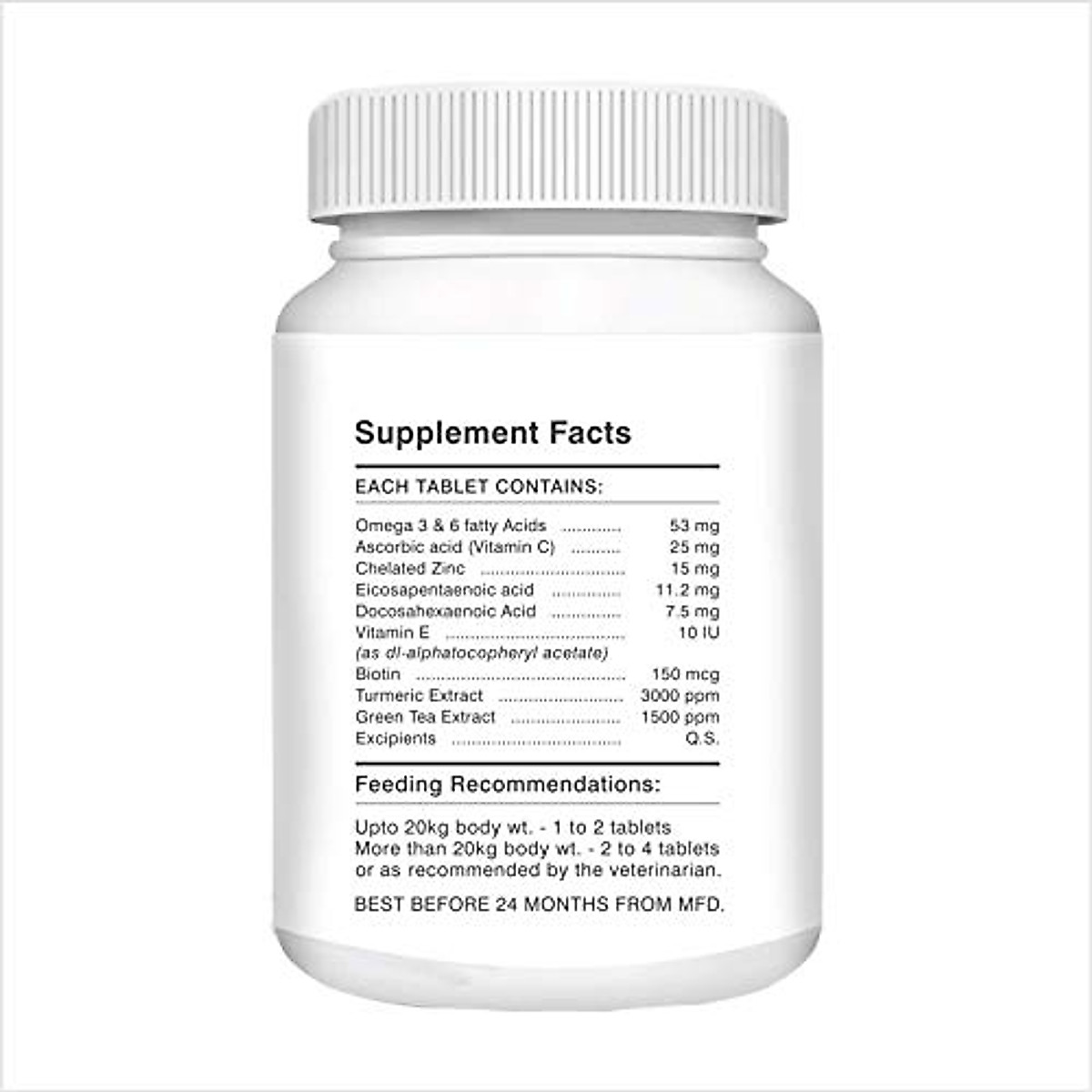 Drools Absolute Skin + Coat Tablet- Dog Supplement, 50 Piece for All Breed Sizes for Dogs Preservative-Free