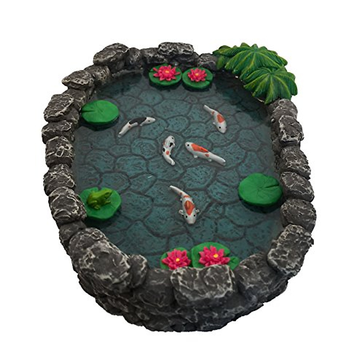 GlitZGlam KOI Miniature Pond - Koi Pond for a Fairy Garden. A Miniature Pond for a Miniature Fairy Garden and Enchanted Garden Accessories