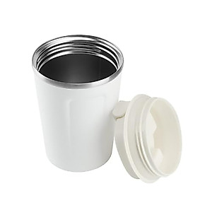 asobu Coffee Compact Vacuum Insulated Travel Mug With Spill Proof Lid 13 ounce (White)