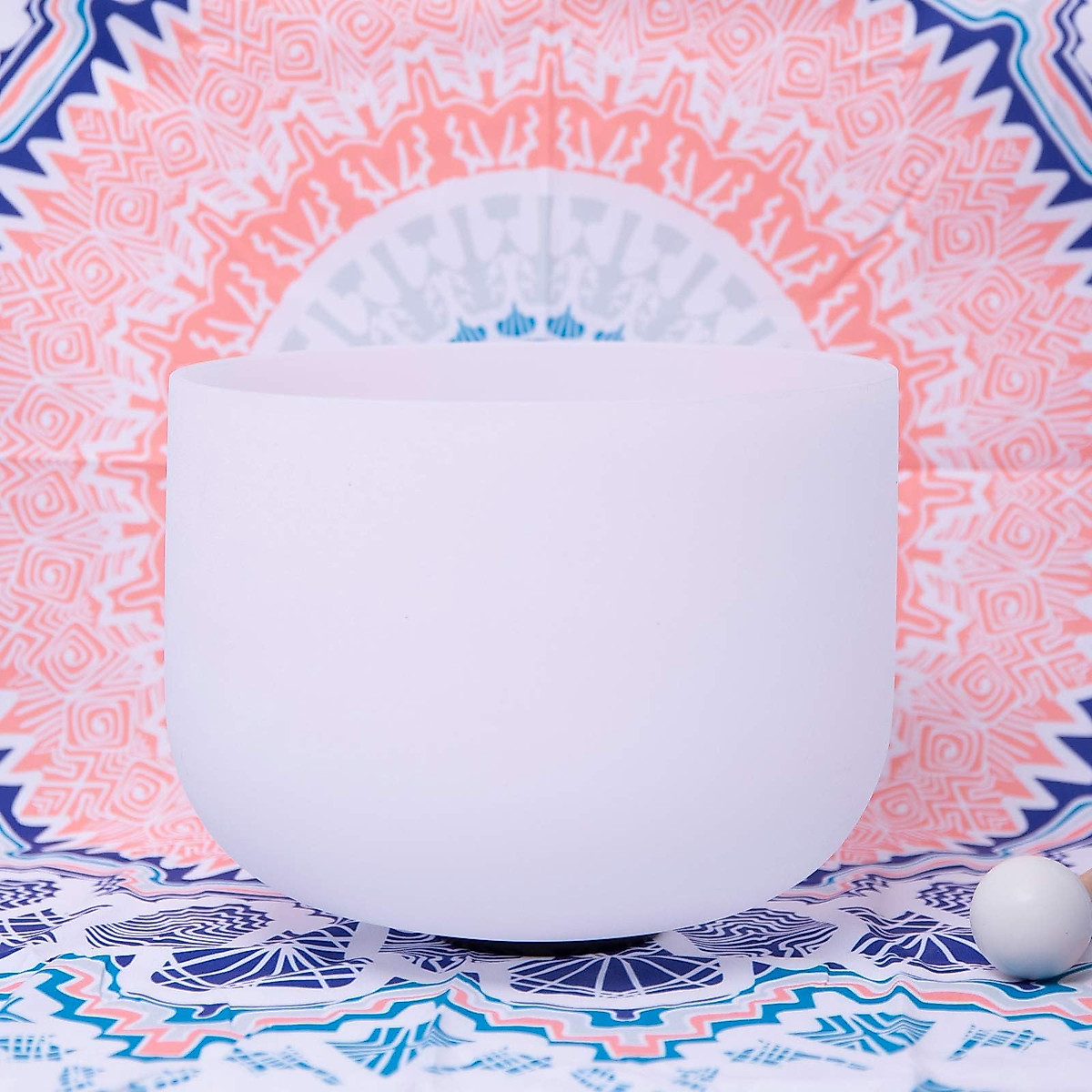 Frosted F Note Heart Chakra Frosted Quartz Crystal Singing Bowl 8 inch mallet and o-ring included