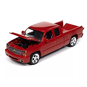 2006 Chevy Silverado SS Extended Cab Truck Red 1/64 Diecast Model Car by Autoworld AWSP163-B