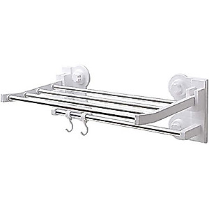 Towel Racks,Towel Rails, Towel Rack Traceless Adhesive Bathroom Shelf Kitchen Towel Bar Rail Stainless Steel Towel Holder Wall Mounted Towel Rack with Hooks
