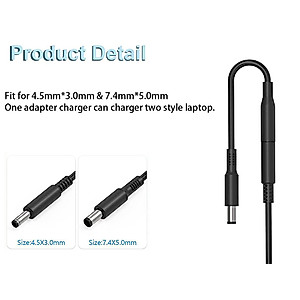65W/45W Laptop Charger Fit for Dell Inspiron 14 15 16 3000 5000 3511 5620 5625 3520 3521 3525 3552 5420 5425 5579 Latitude 3310 3420 3540 Vostro 3425 3520 5630 AC Power Supply Adapter Cord