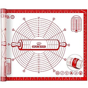 Large Silicone Pastry Mat, 20" X 28" Non-Stick Silicone Baking Mat with Measurements,Cook's Aid Dough Rolling Mat,Baking Mat Sheet for Oven Liner,Counter Mat, Fondant/Pie Crust Mat