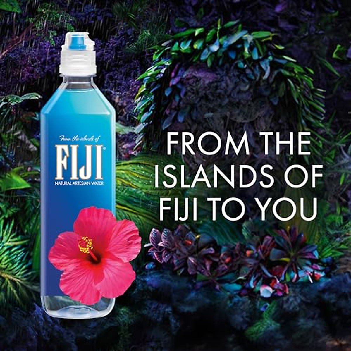 FIJI Natural Artesian Bottled Water 700 mL / 23.7 Fl Ounce (Pack of 12) - Sports Cap