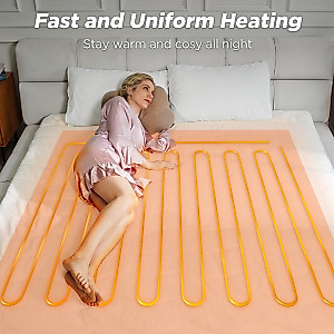 Templewet Heated Mattress Pad Twin XL Size - Single Control Electric Mattress with 4 Heat Settings & 10 Hour Auto Off,Bed Warmer Mattress Cover 15" Deep