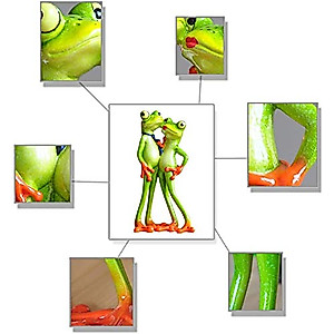 Modern Crafts Resin Frog Decoration Ornaments Living Room TV Cabinet Decoration Fun Decompression Ornaments for Home Office Desk Decoration (Kiss Frog)