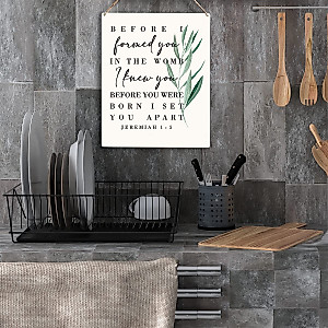 Christian Nursery Decor Before I Formed You In the Womb I Knew You Wooden Hanging Sign Baby Shower Bible Verse Wall Art Nursery Bedroom Decor Nursery Gifts 8 x 10 Inches