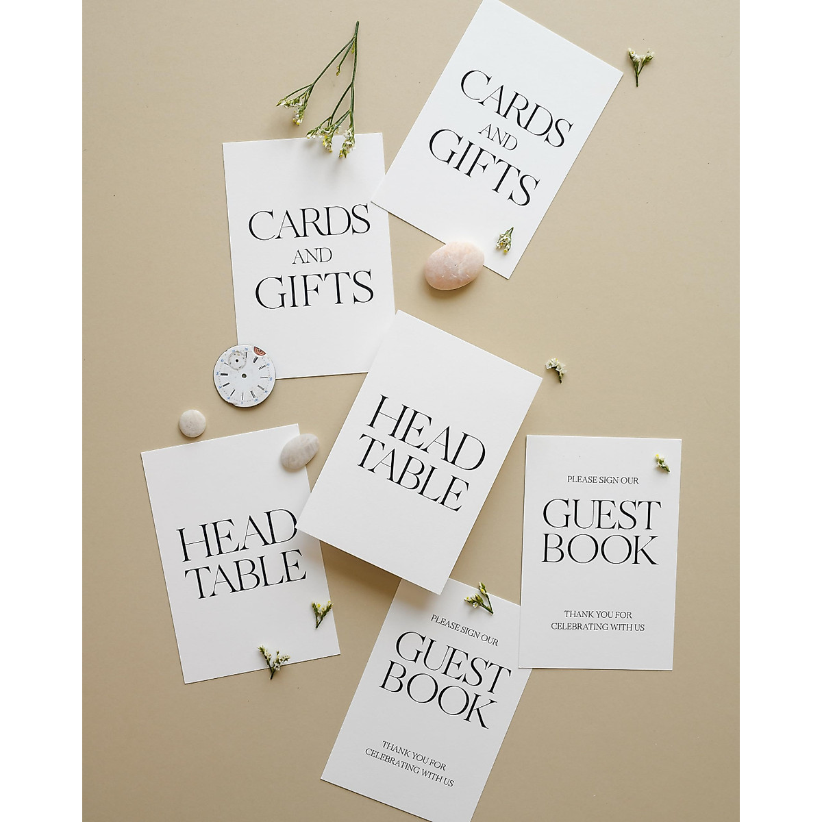 Weekend Paper Co.™ Modern Table Numbers, Single Sided 4x6 Modern Design, Black Matte Ink, Numbers 1-25 plus 3 BONUS signs for Your Wedding, Reception, Anniversary, Birthday Party or Any Celebration!