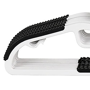 Elama Home 50 Piece Non Slip Hanger with U-Slide in White and Black